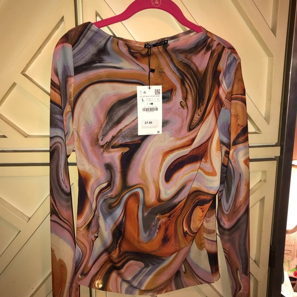 Zara | Tops | Nwt Zara Multicolored Top | Poshmark